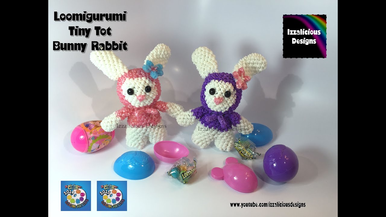 Rainbow Loom Loomigurumi Tiny Tot Bunny Rabbit for Easter made w ...