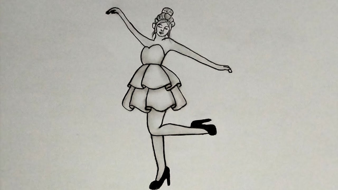 How to draw a dancing girl - Step by Step drawing || Pencil sketch ...