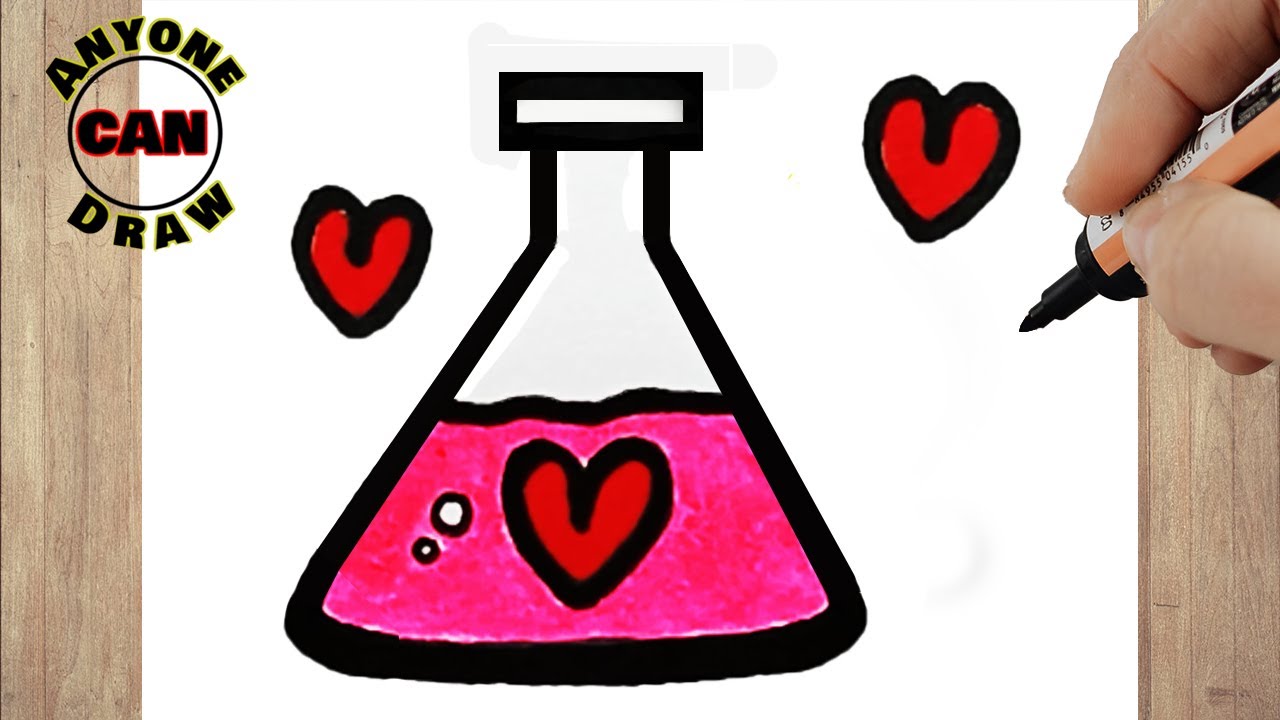 How to draw a love potion step by step | Trick to Draw a Love Potion ...