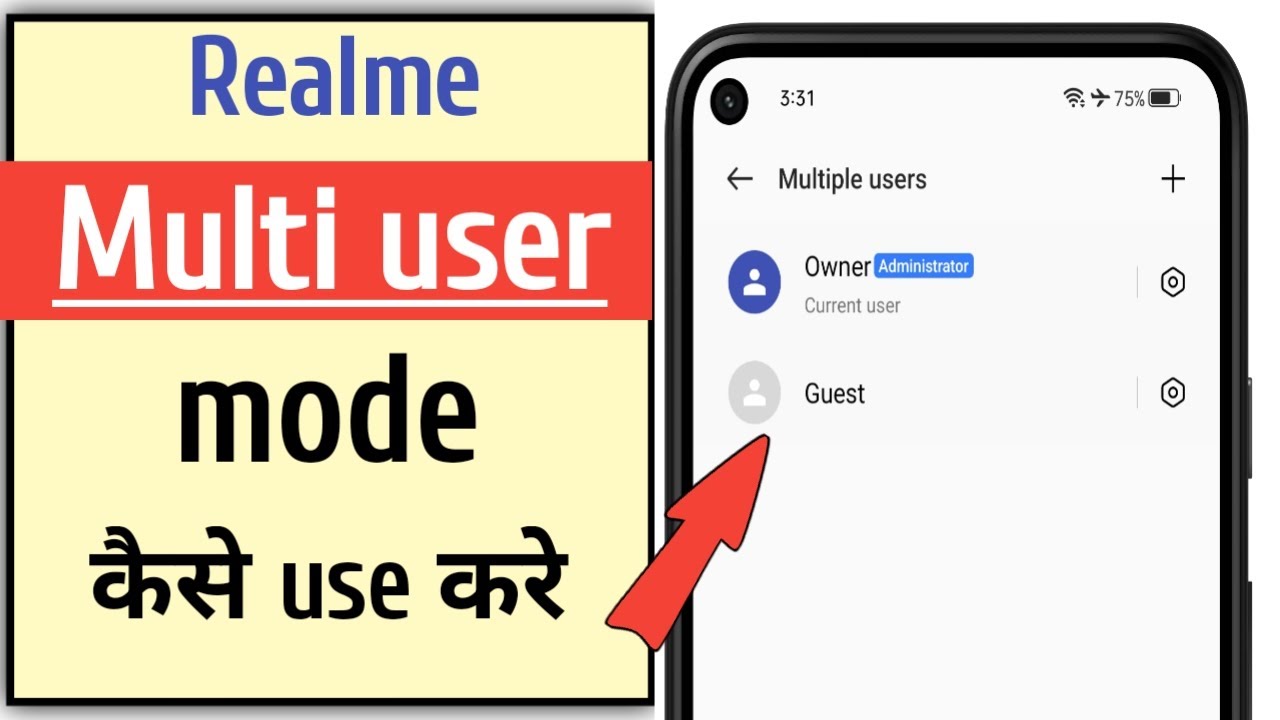 How to use multi user mode or guest mode in Realme phone - YouTube