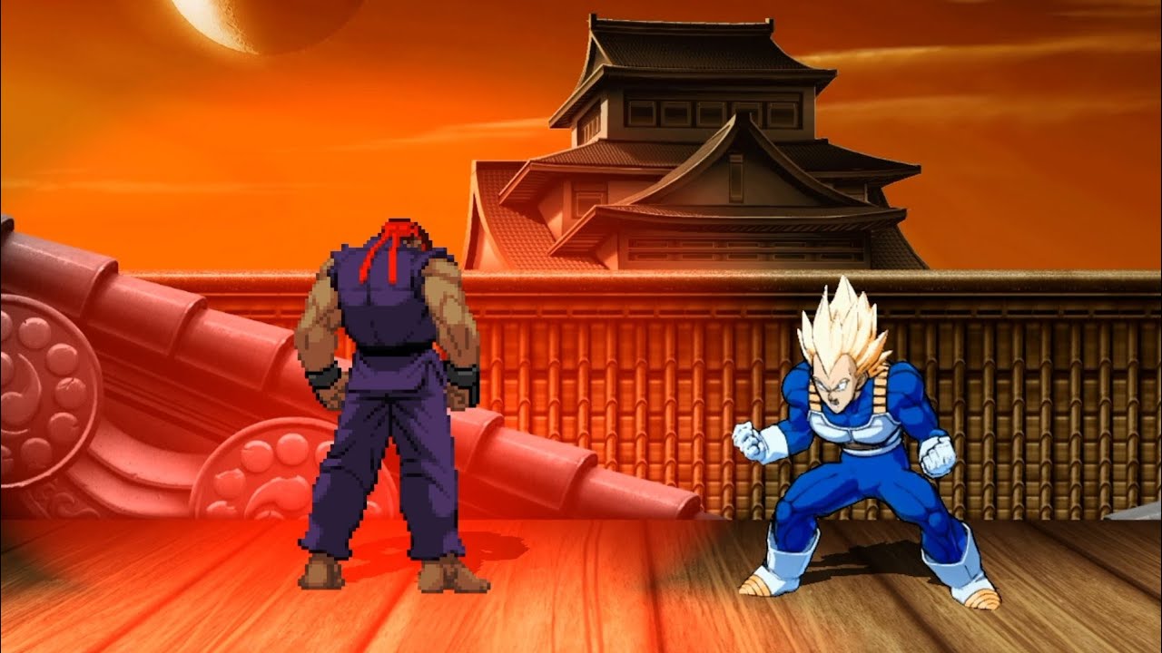 EVIL RYU vs VEGETA SSJ - High Level Awesome Fight! - YouTube