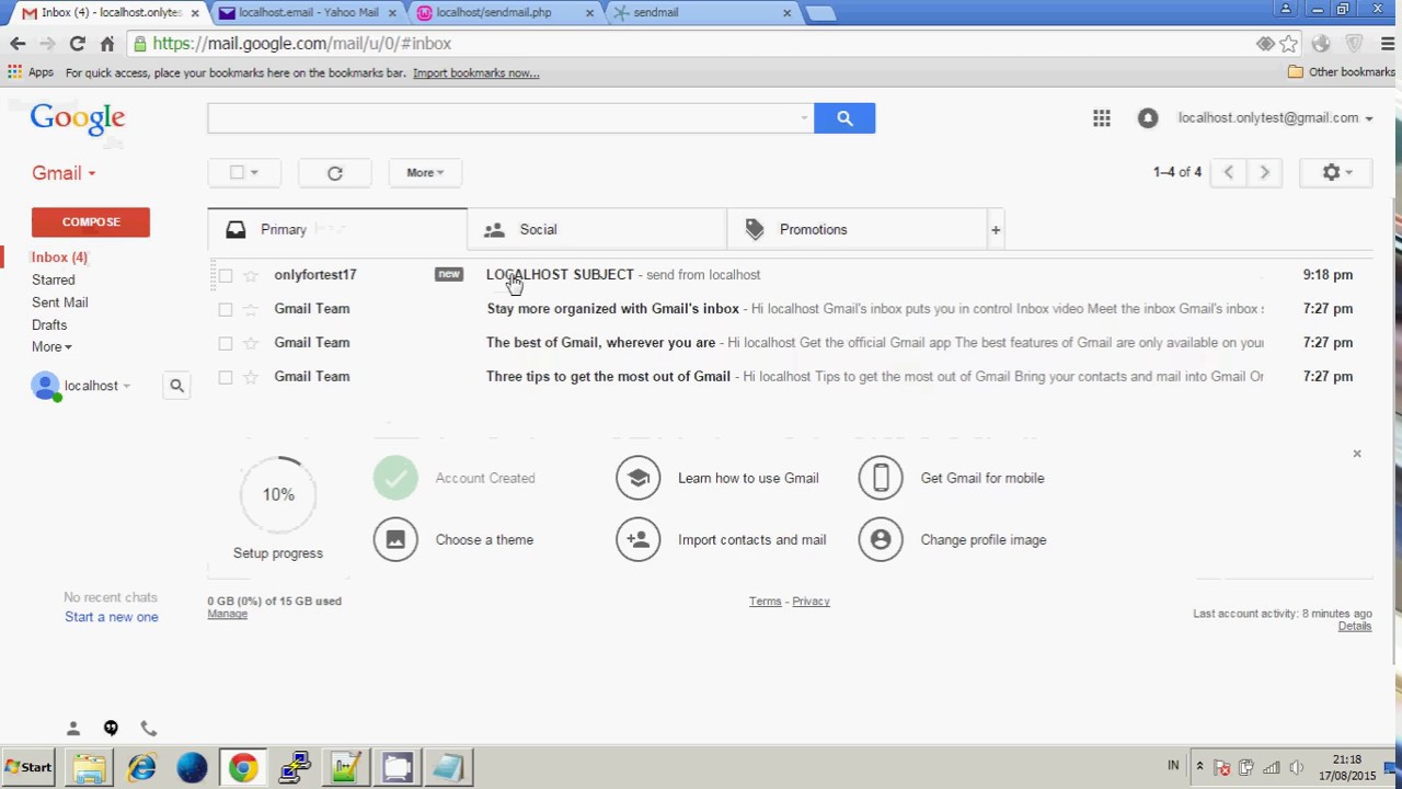 Send Email From Localhost Using Wamp Youtube