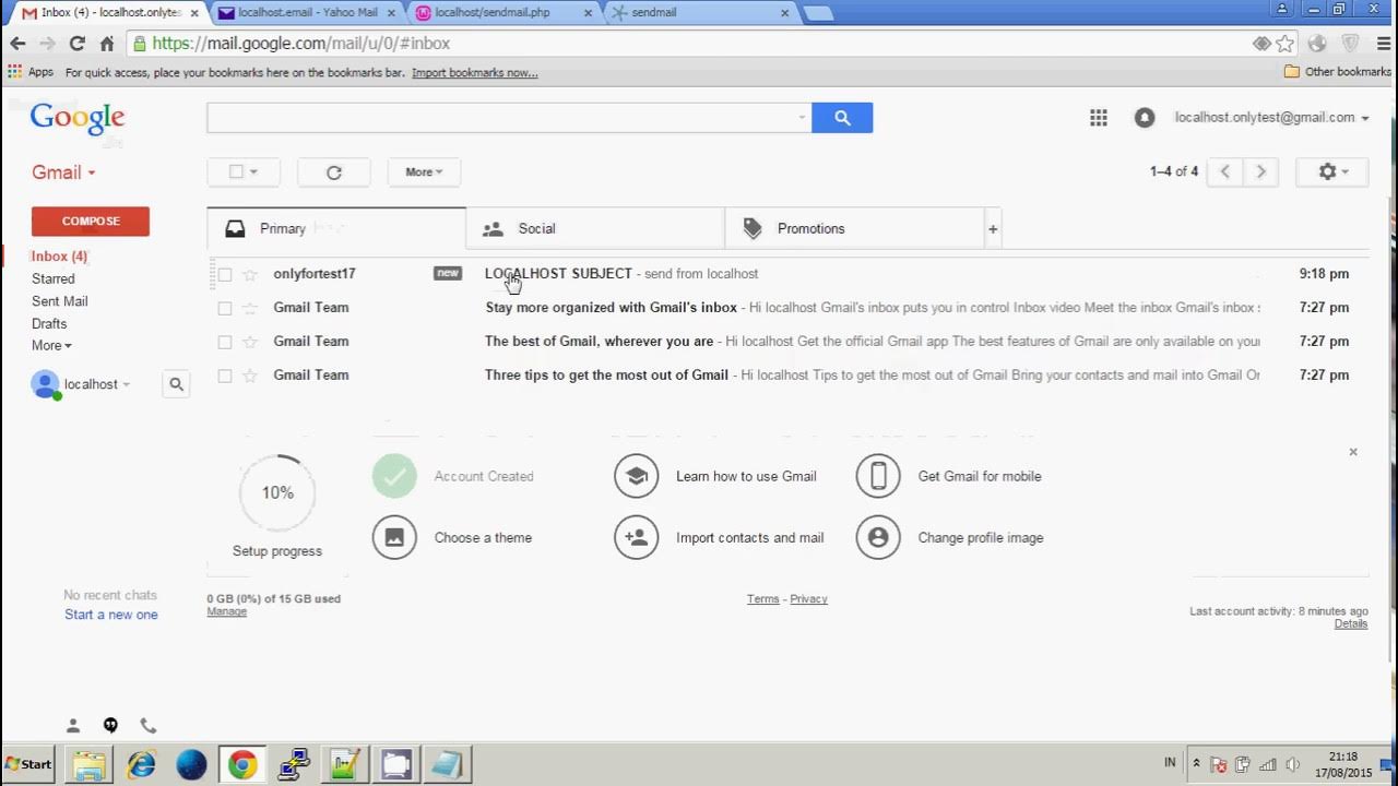 send email from localhost using wamp - YouTube