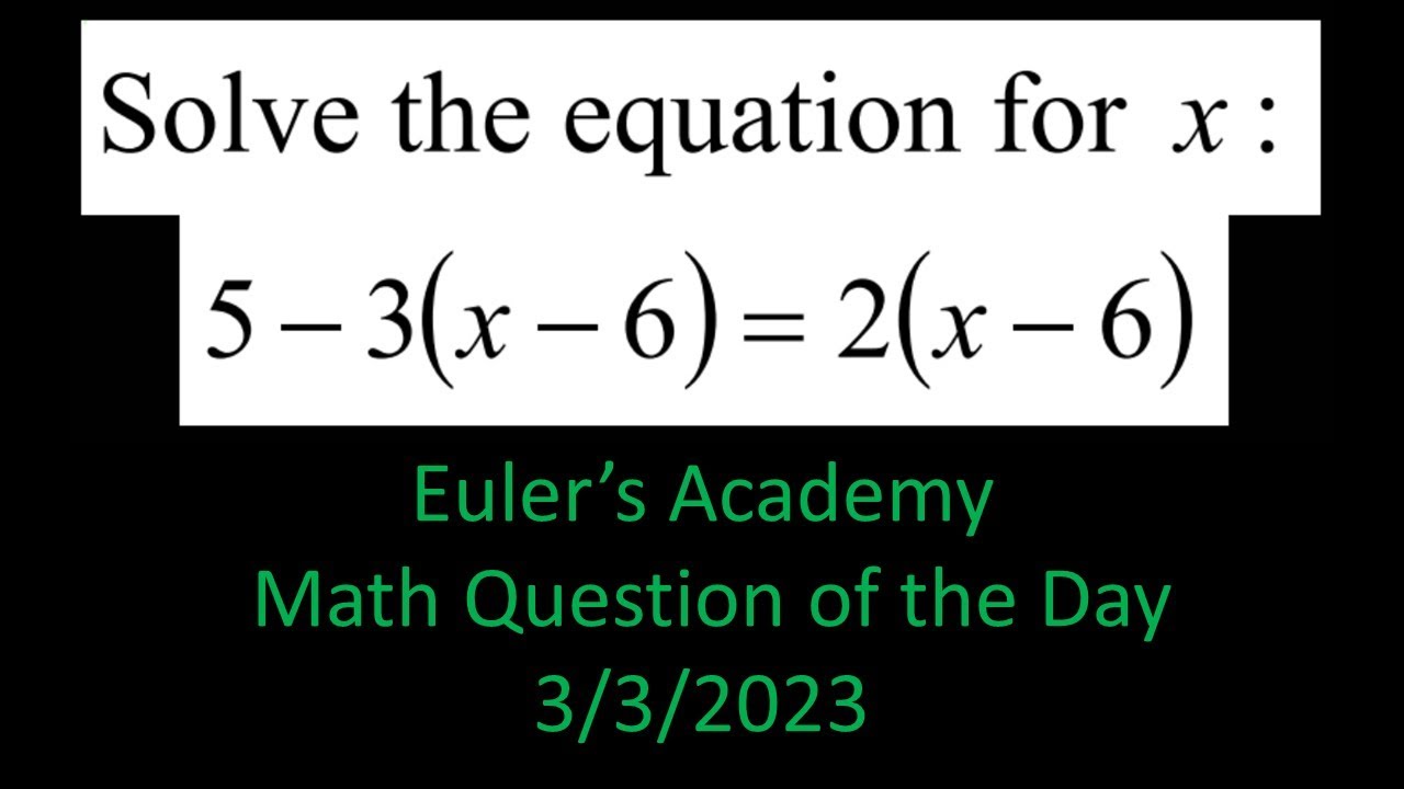 Math Question Of The Day March 3rd 2023 YouTube