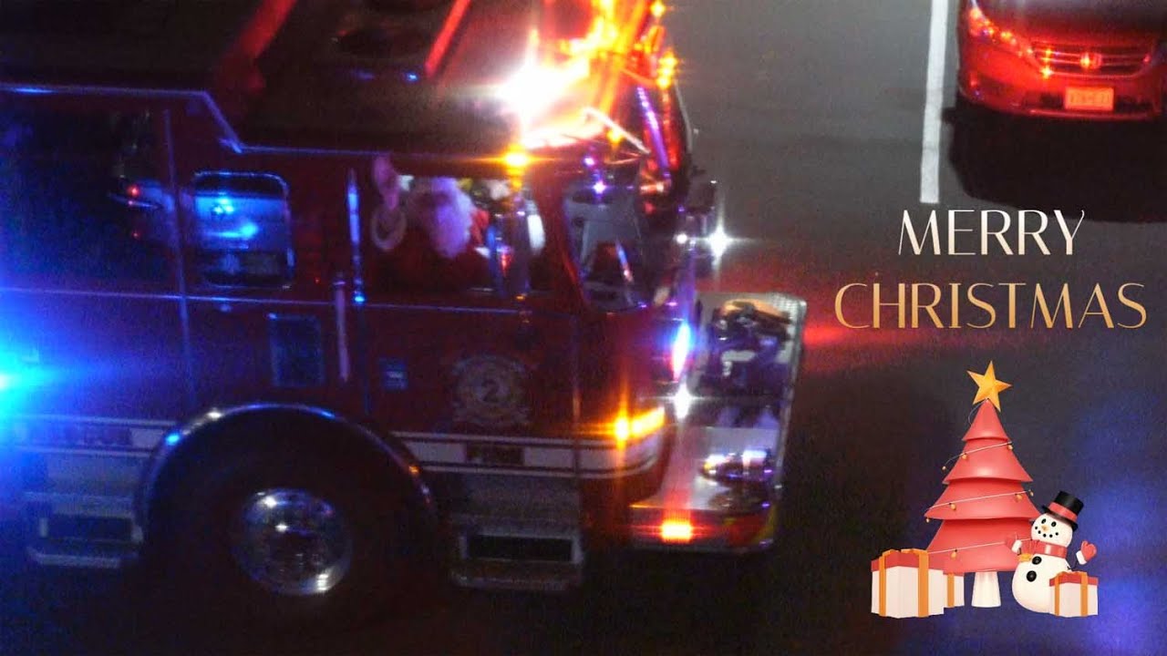 SANTA VISITS! SANTA ON THE FIRETRUCK! MERRY CHRISTMAS! - YouTube