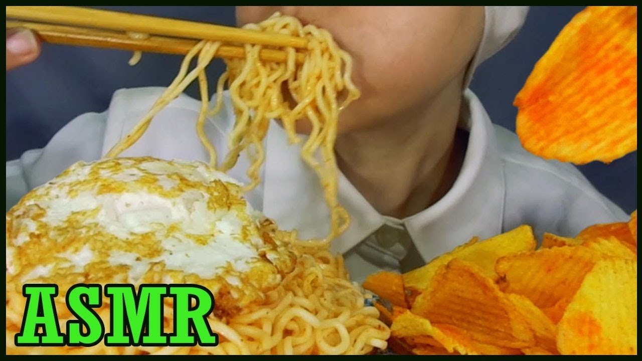 ASMR | SPICY NOODLES & HOT CHIPS | - YouTube