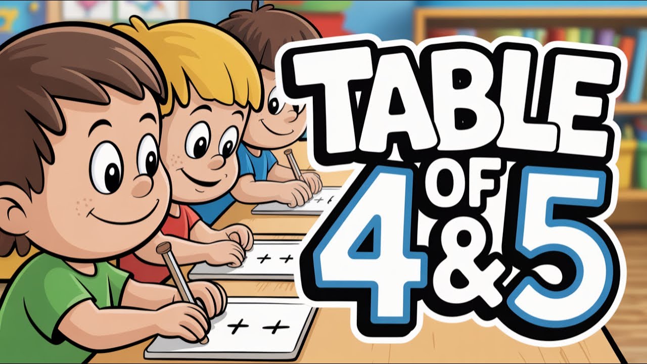 Table of 4 & 5 | Learn Maths | Multiplication Mastery of 4 and 5 table ...