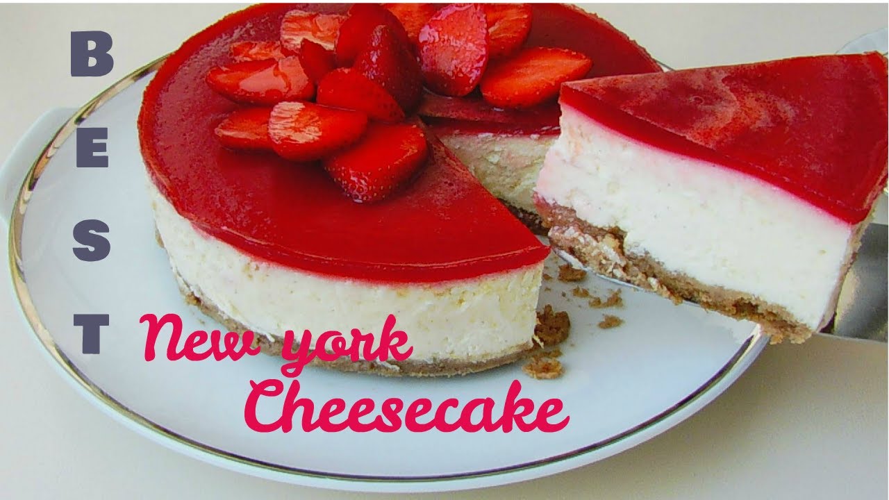 How to make best Baked New York cheesecake - YouTube