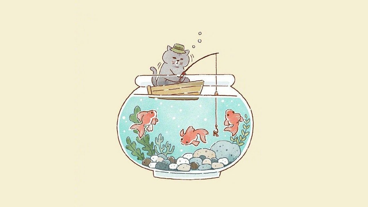 Cat Fishing 🐟 Lofi Chill beats to relax/study to, calm your anxiety ...
