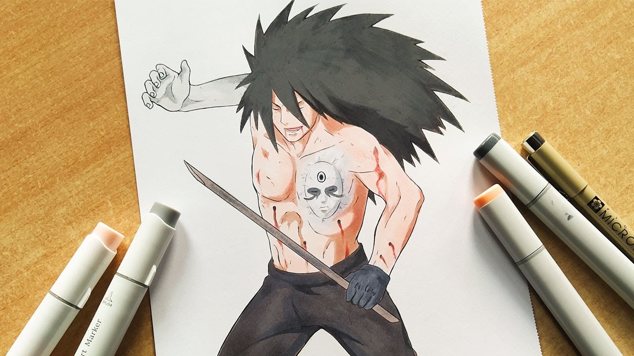 How to Draw Madara Uchiha - Naruto | Step By Step Tutorial - YouTube