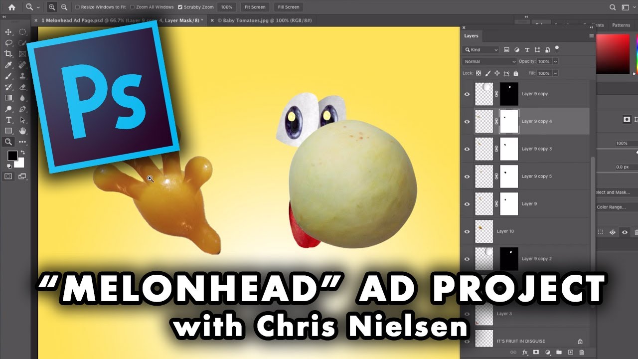My Video Tutorial on my Melonhead Ad Photoshop CC Project. - YouTube