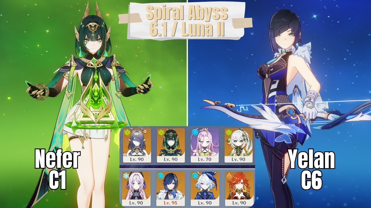C1 Nefer & C6 Yelan Spiral Abyss Luna II/6.1 - YouTube