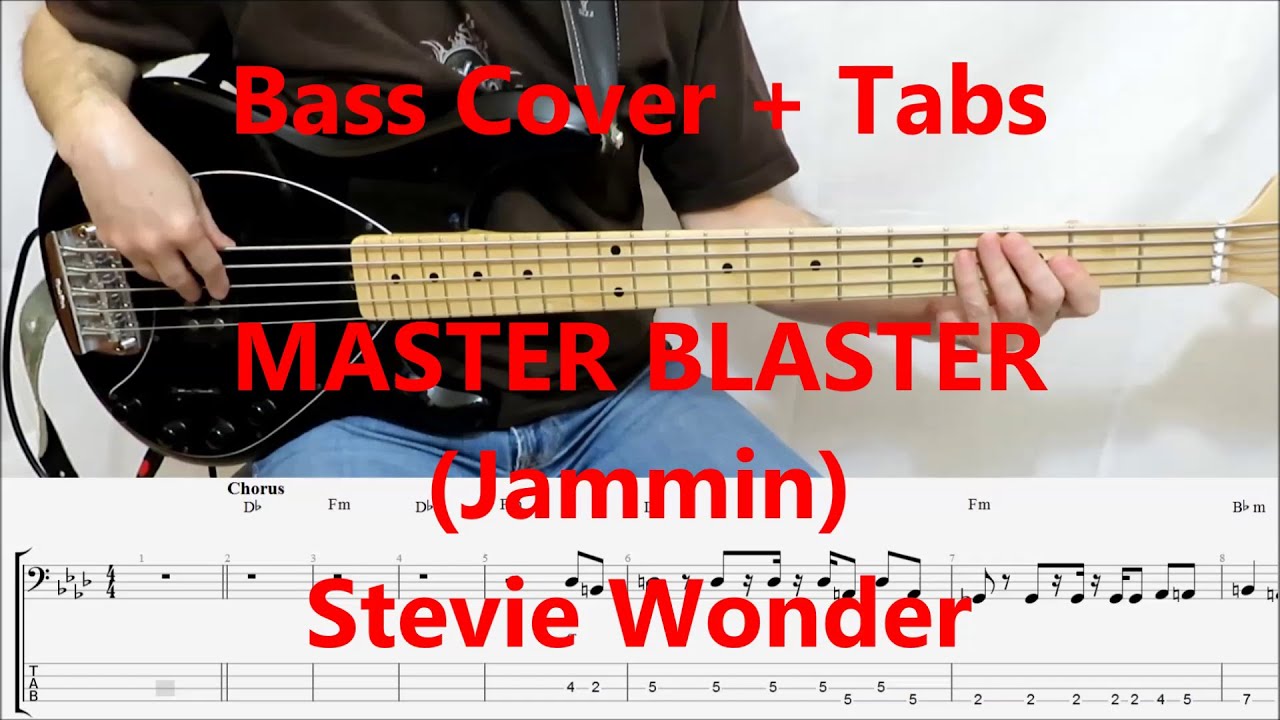 Stevie Wonder - Master Blaster (Jammin) (BASS COVER TABS) preview - YouTube