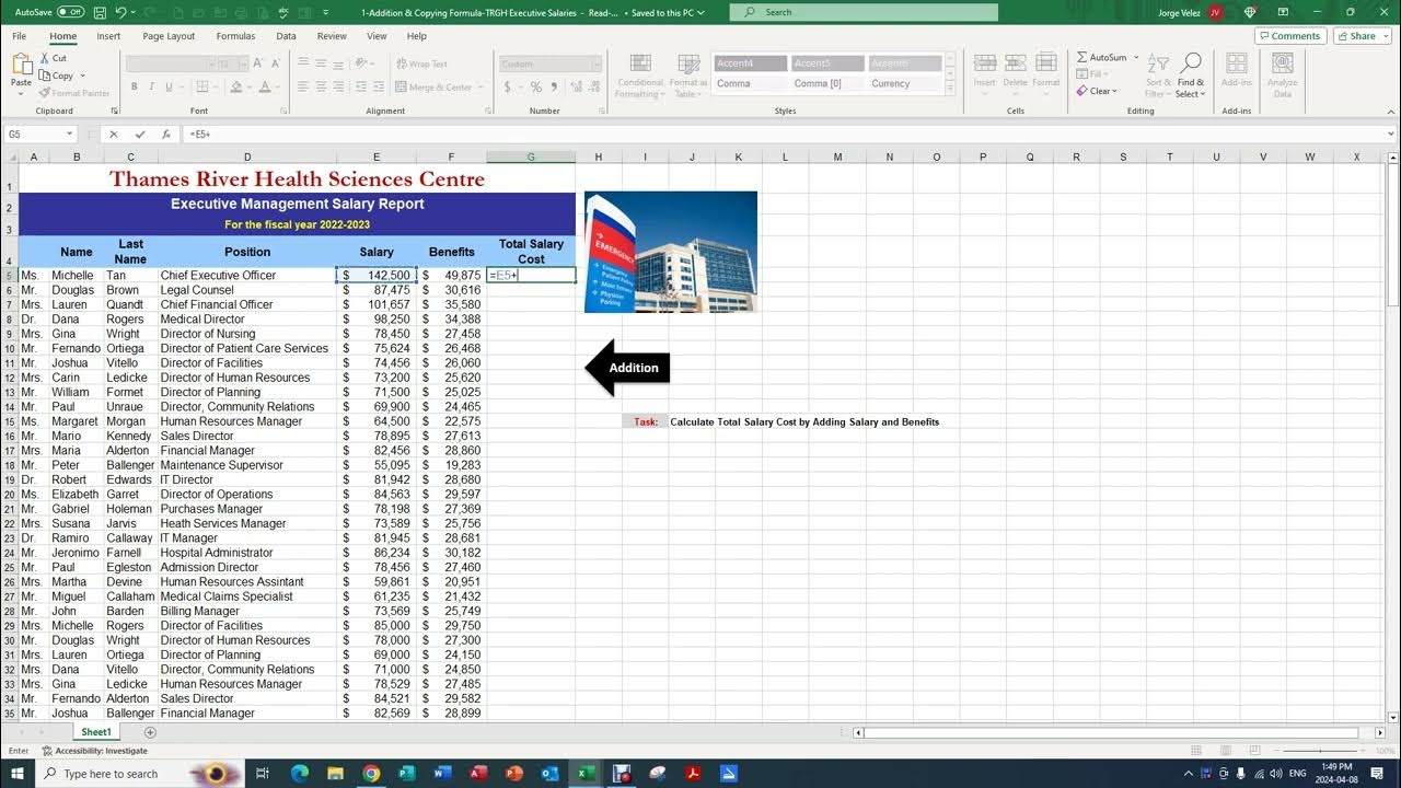 Excel addition and copying formulas - YouTube