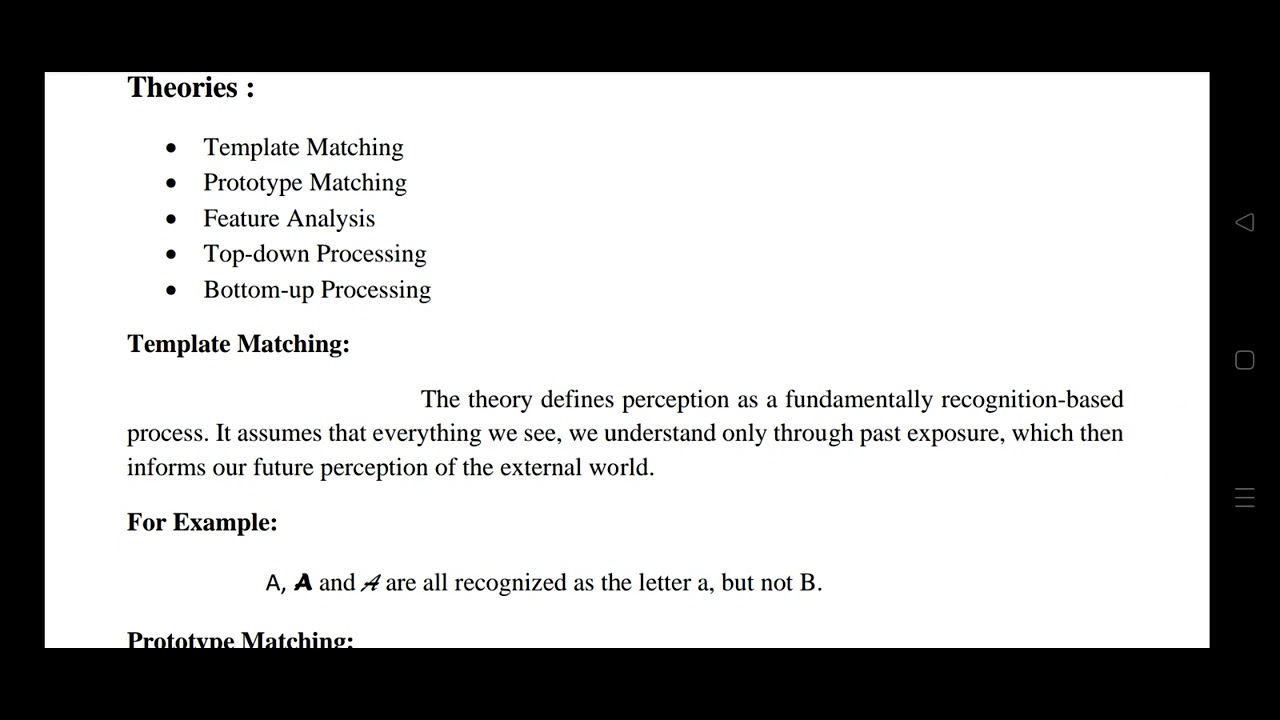 Pattern recognition & feature analysis | Human perception | theories ...