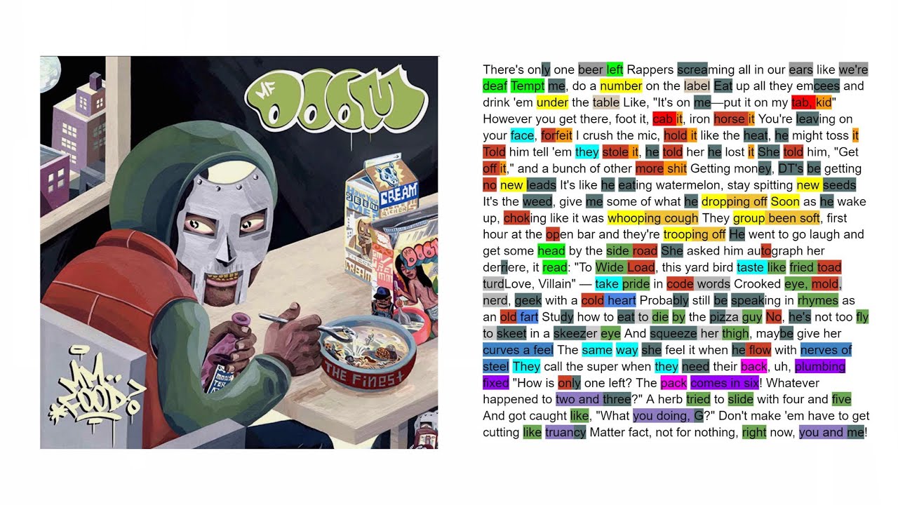 MF DOOM on One Beer (Rhymes Highlighted 034) - YouTube