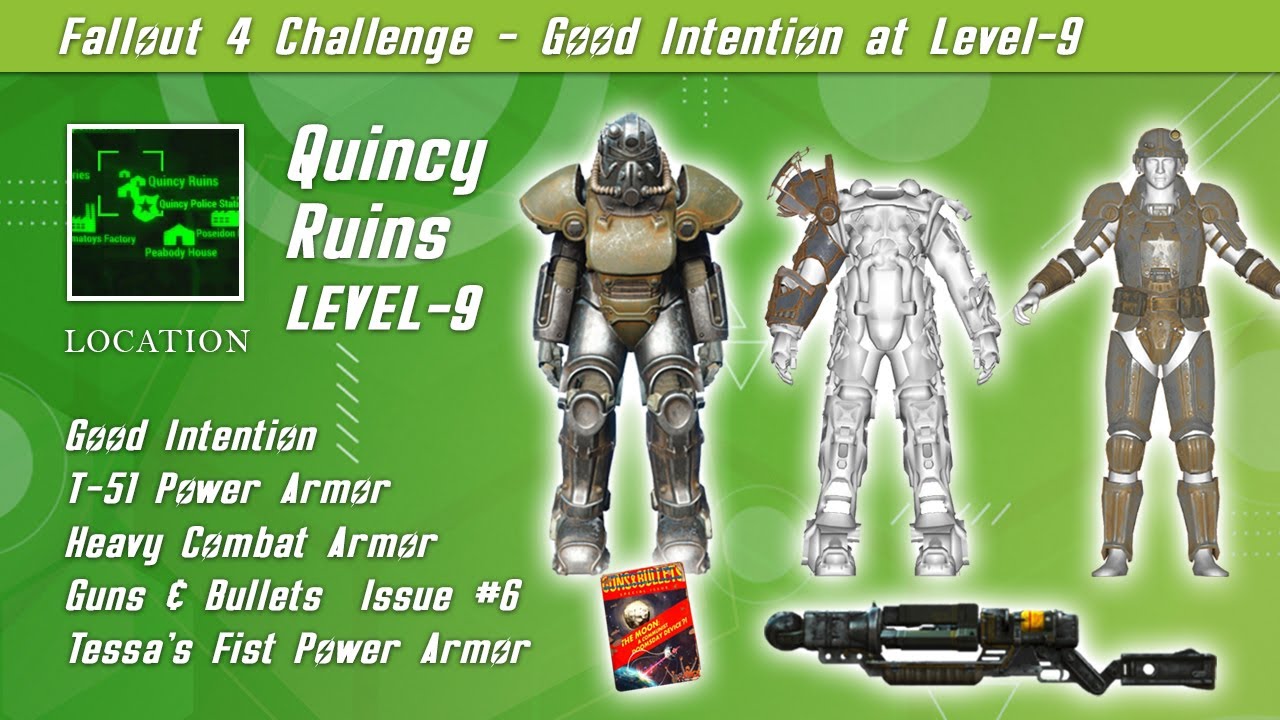Fallout 4 Good Intention "Quincy Ruins" at Level 9 Challenge! - YouTube