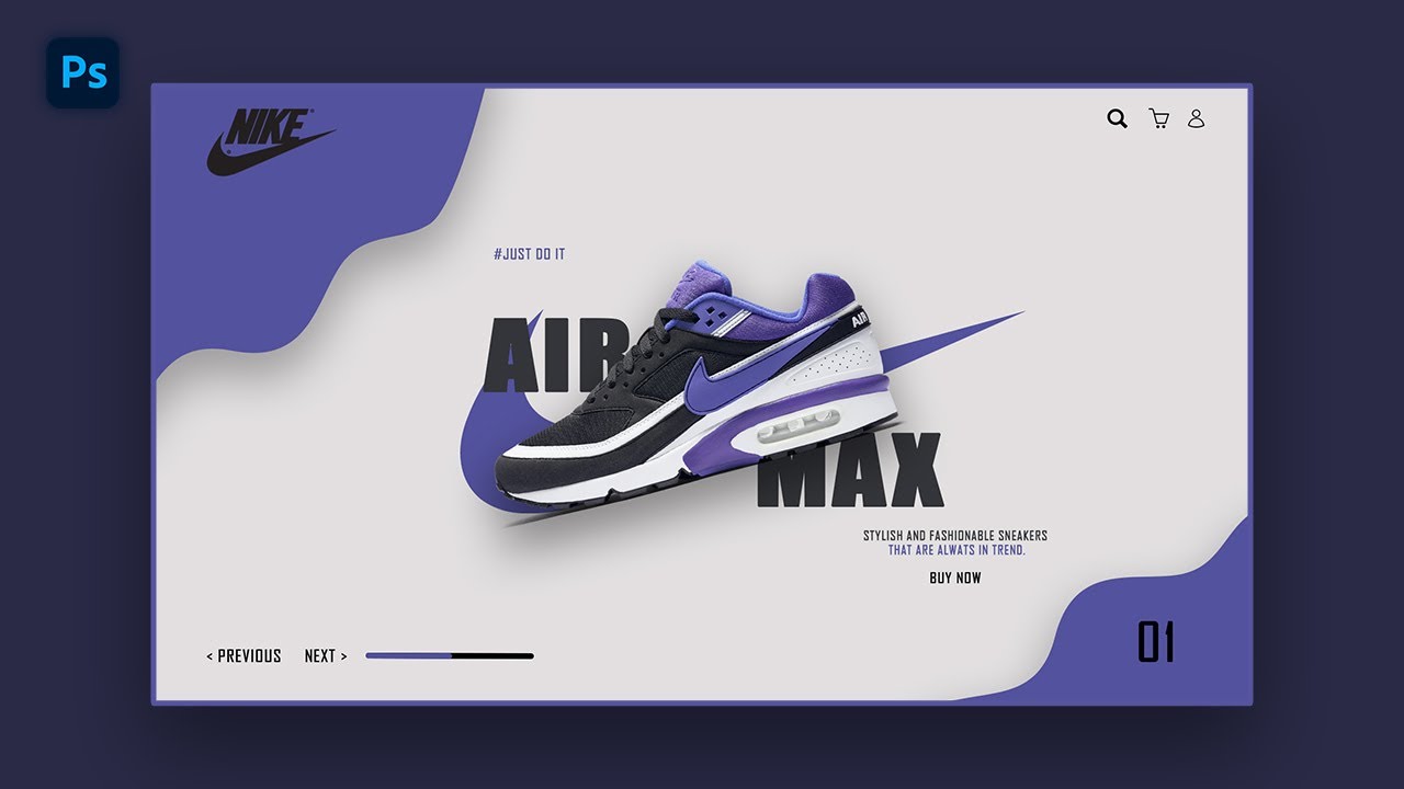 UI design of Nike air max 90 // photoshop // DISENO GRAFIK - YouTube