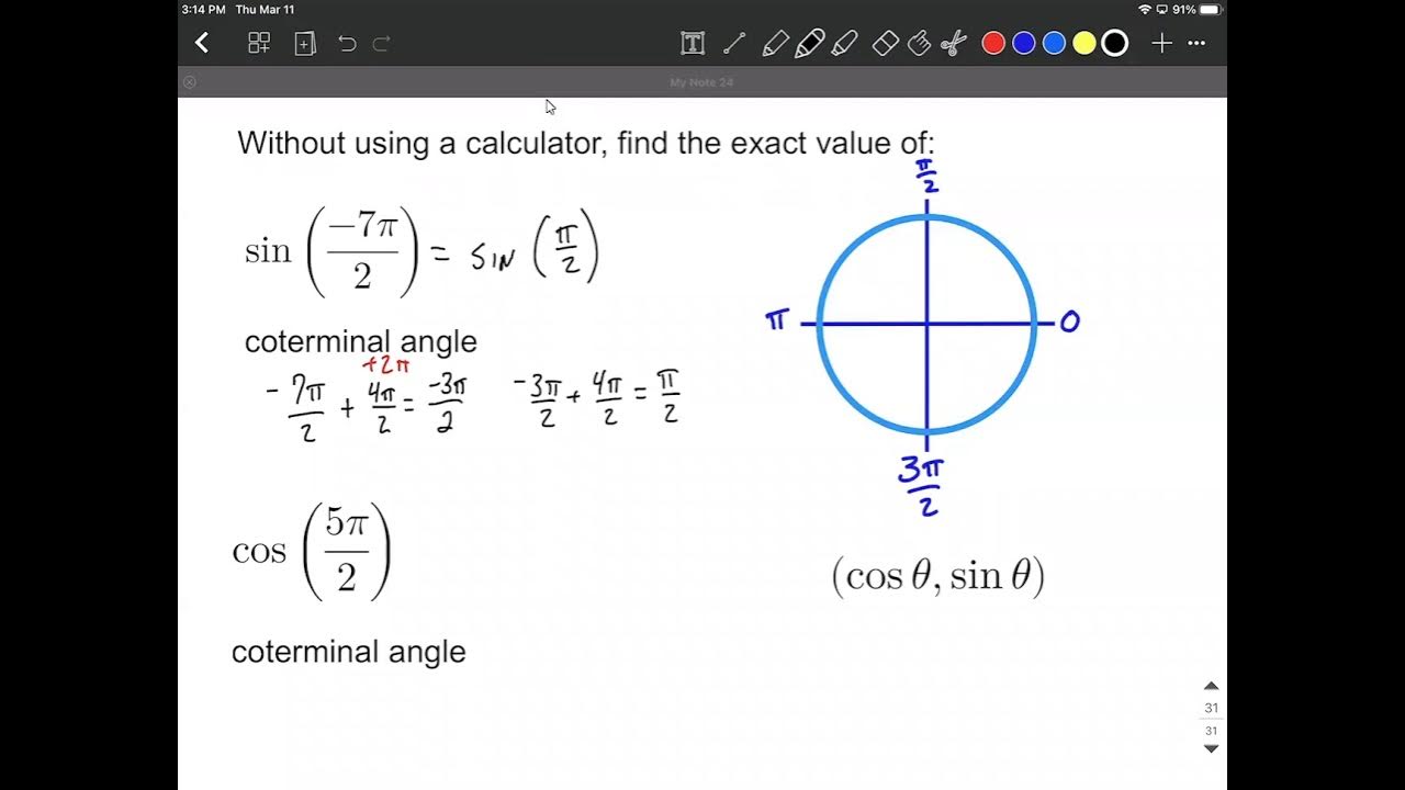 Evaluate sine and cosine functions without using a calculator at ...