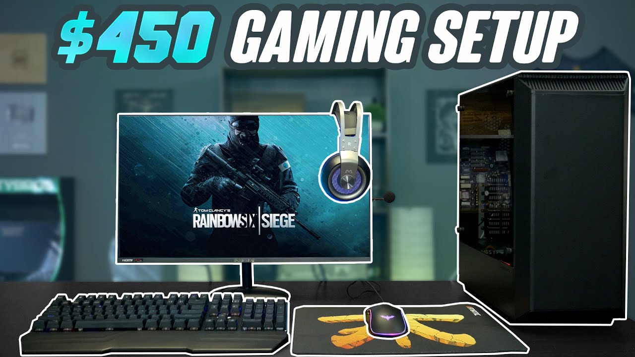 $450 FULL Gaming Setup (PC, Monitor, Keyboard, Mouse, Headset) - YouTube