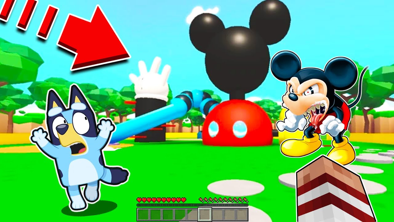 ESCAPAMOS DE LA CASA DE MICKEY MOUSE CON BLUEY - YouTube