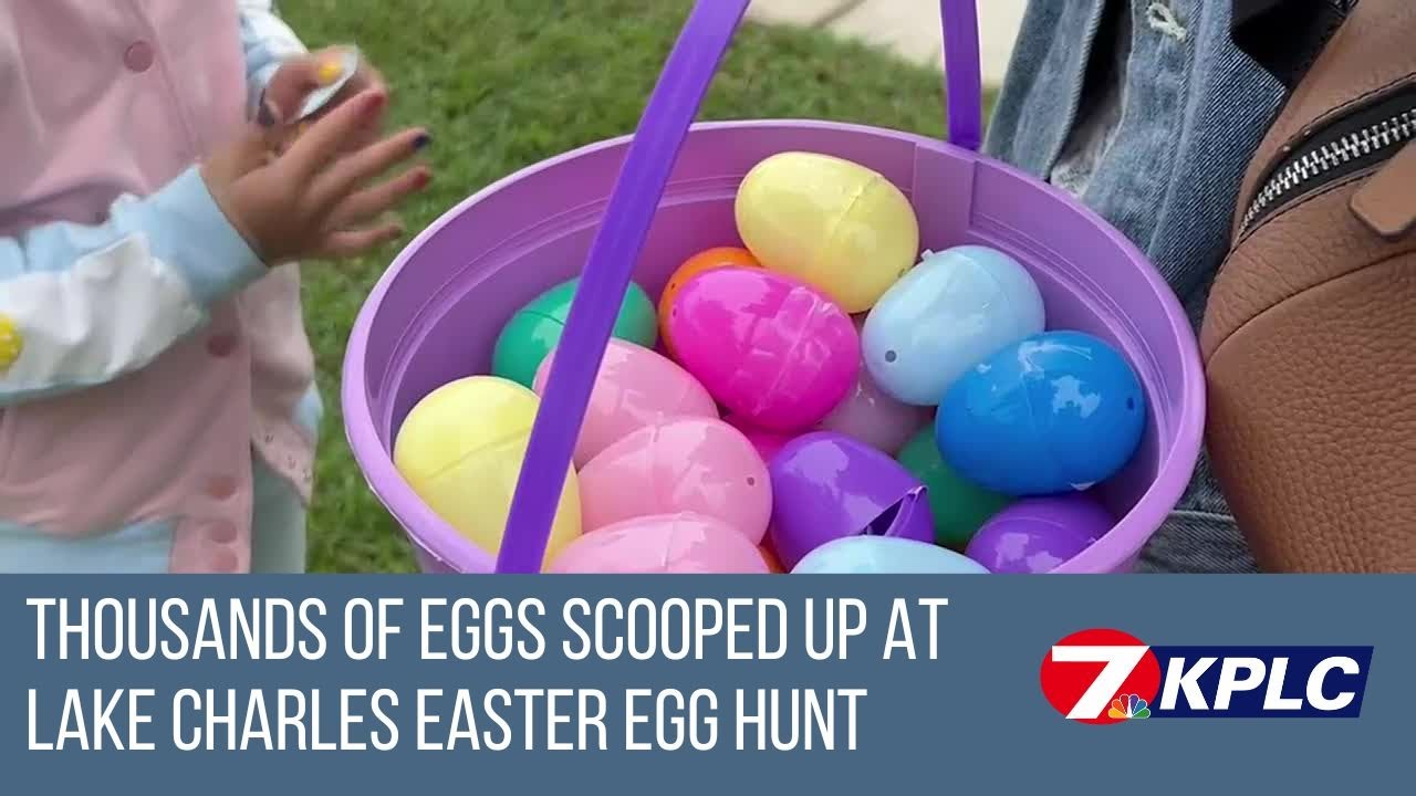 Thousands of eggs scooped up at Lake Charles Easter egg hunt - YouTube