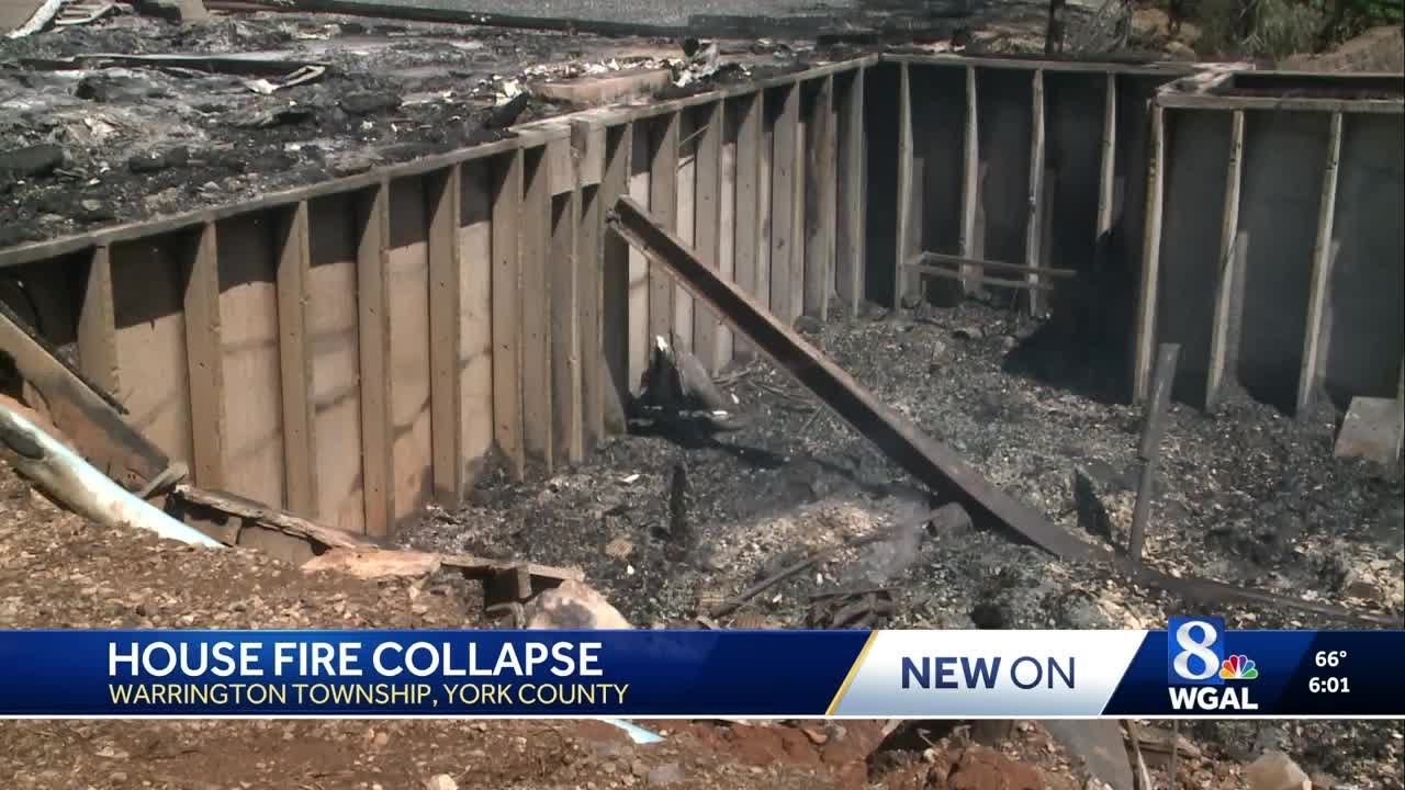 House collapses in York after fire - YouTube