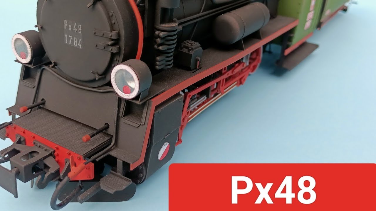 Parowóz wąskotorowy Px48 model kartonowy 1:25 - YouTube