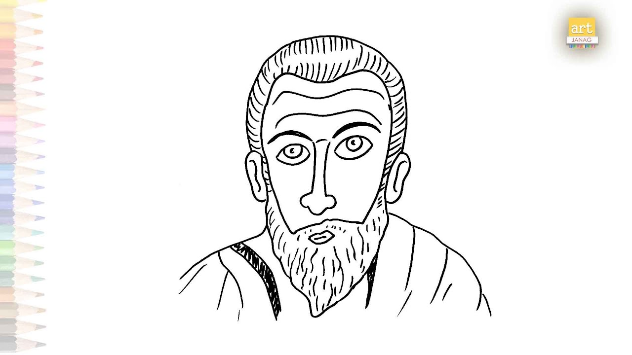 Bible story Paulus drawing easy | Outline sketches | How to draw Paulus ...
