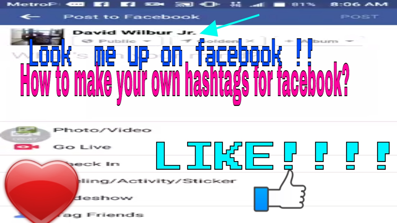 How to make your own hashtag for Facebook - YouTube