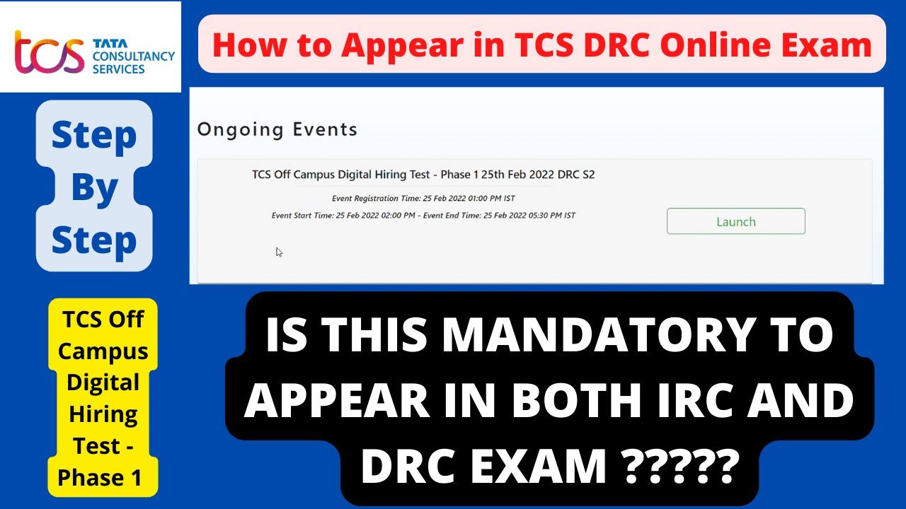 How To Appear in TCS DRC Online Exam | Explained Step by Step | With ...