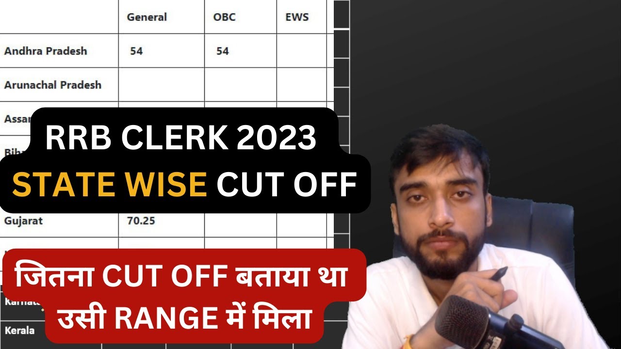 RRB CLERK 2023 STATE WISE CUT OFF | RRB CLERK PRE 2023 CUT OFF | RRB ...