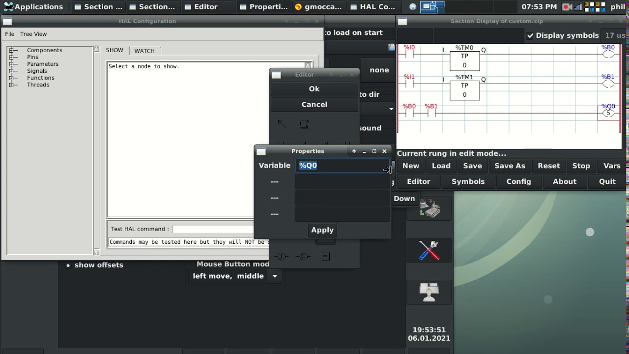 LinuxCNC Classicladder real world timer example - timed deadman switch - YouTube