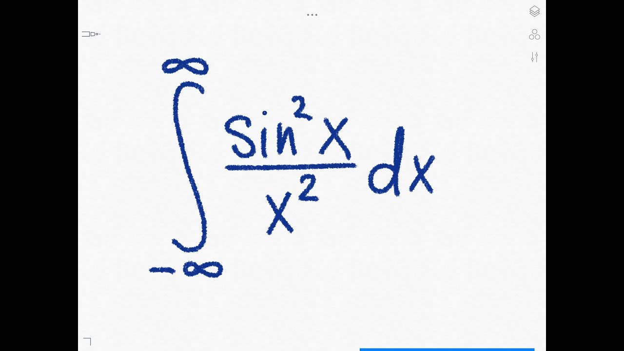 Integrating sin^2(x)/x^2, x=-inf to +inf, by parts - YouTube