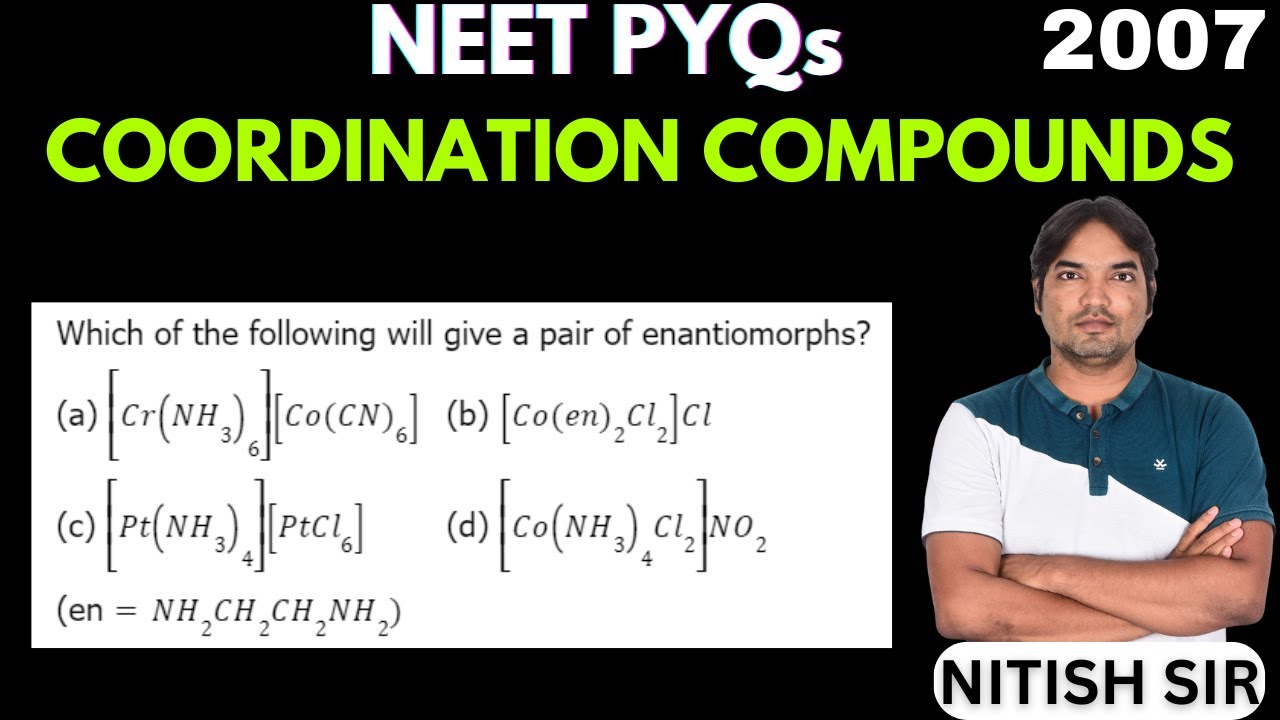 Which of the following will give a pair of enantiomorphs? | NEET PYQs ...