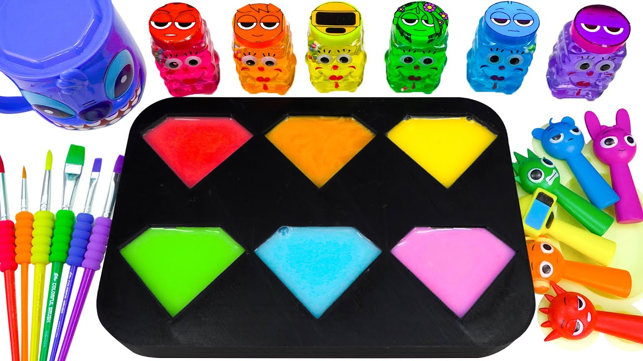 Satisfying Video l DIY How To Make Rainbow Sprunki SLIME Mixing Color 6 ...