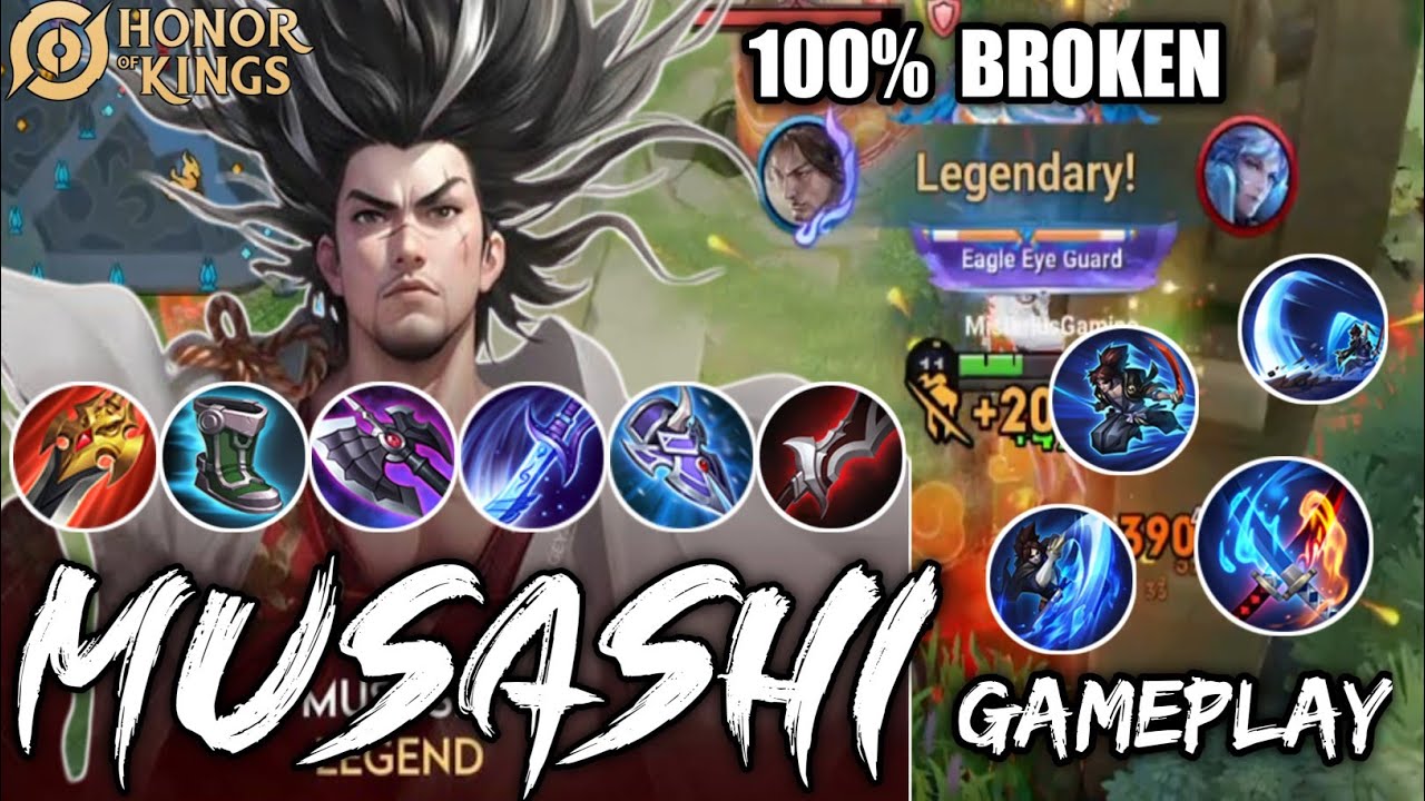 Musashi Honor of Kings (HOK) Assassin Best Hero Jungler 💯% BROKEN ...