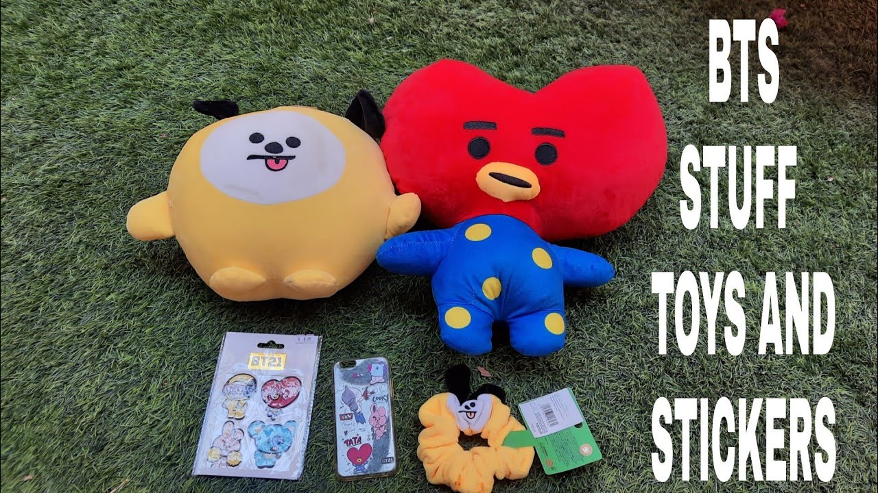 BTS STUFF TOYS AND STICKERS - YouTube