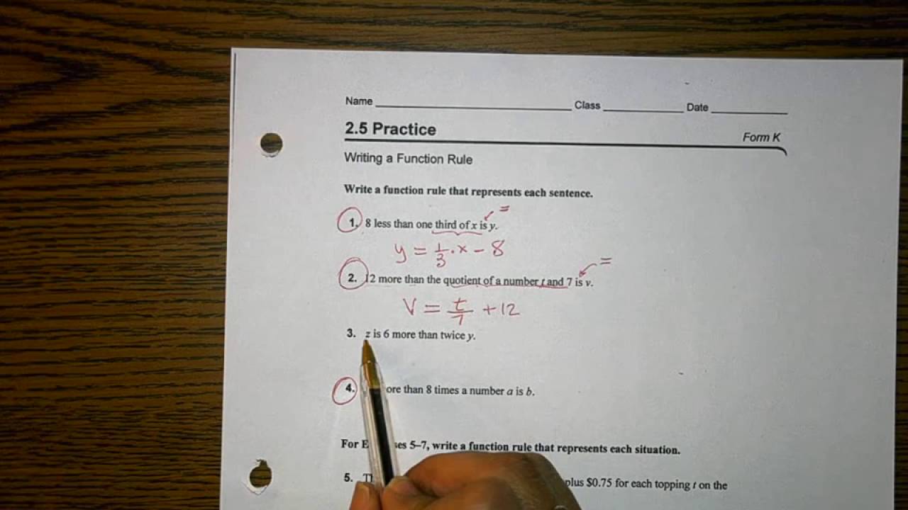 Math 1 Unit 2 5 Homework Help Myers - YouTube