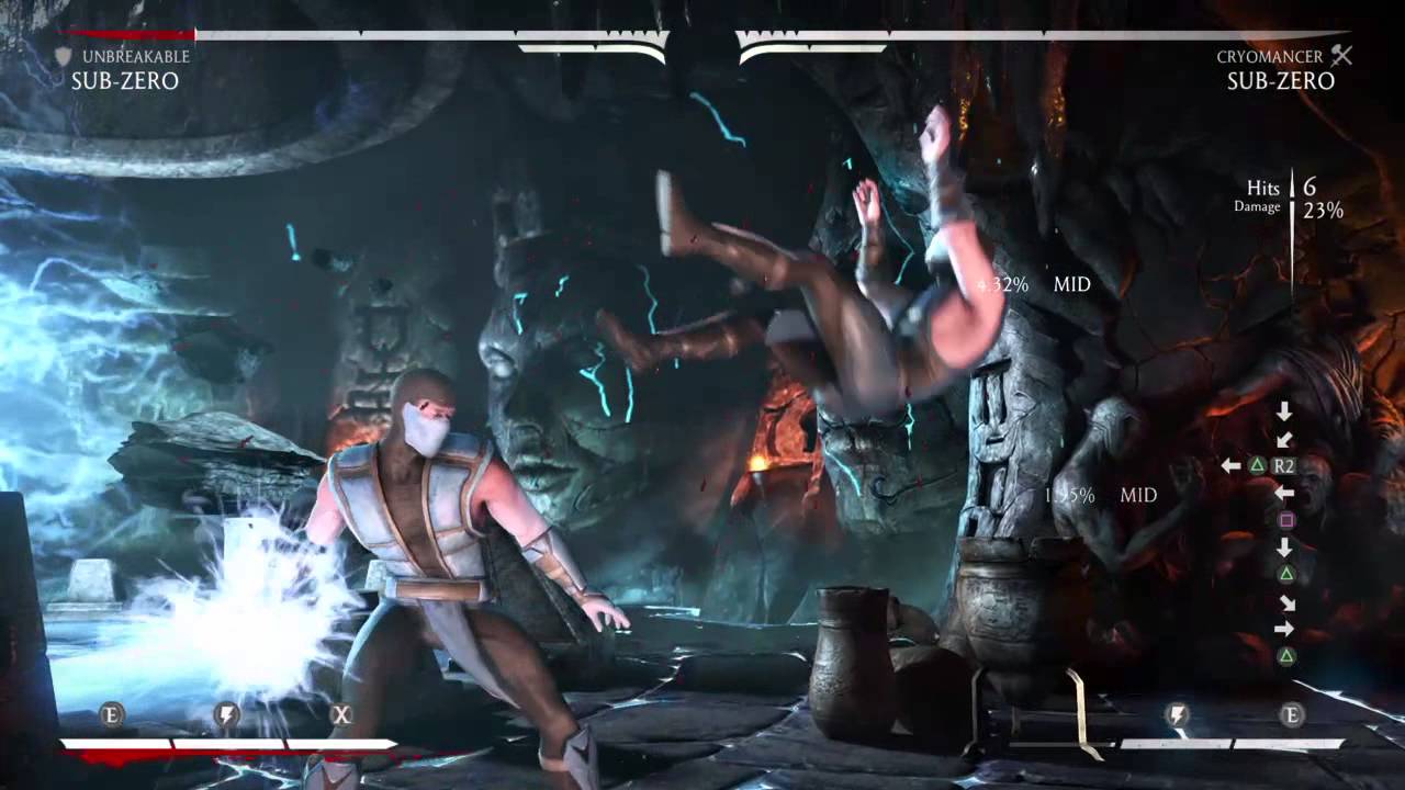 Mortal Kombat X Sub zero (Cryomancer)34% 1 meter Combo (Low starter ...