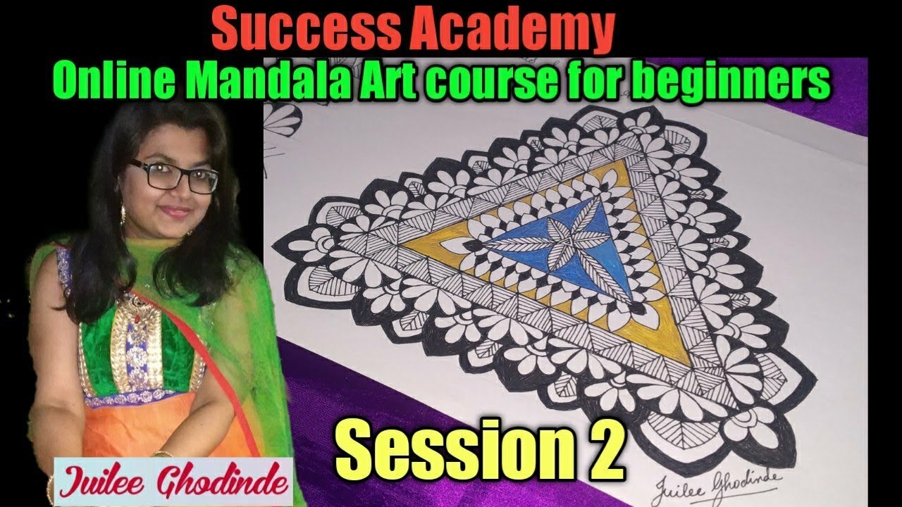 Drawing class session 2 Mandala Art for beginners #triangle #mandala # ...