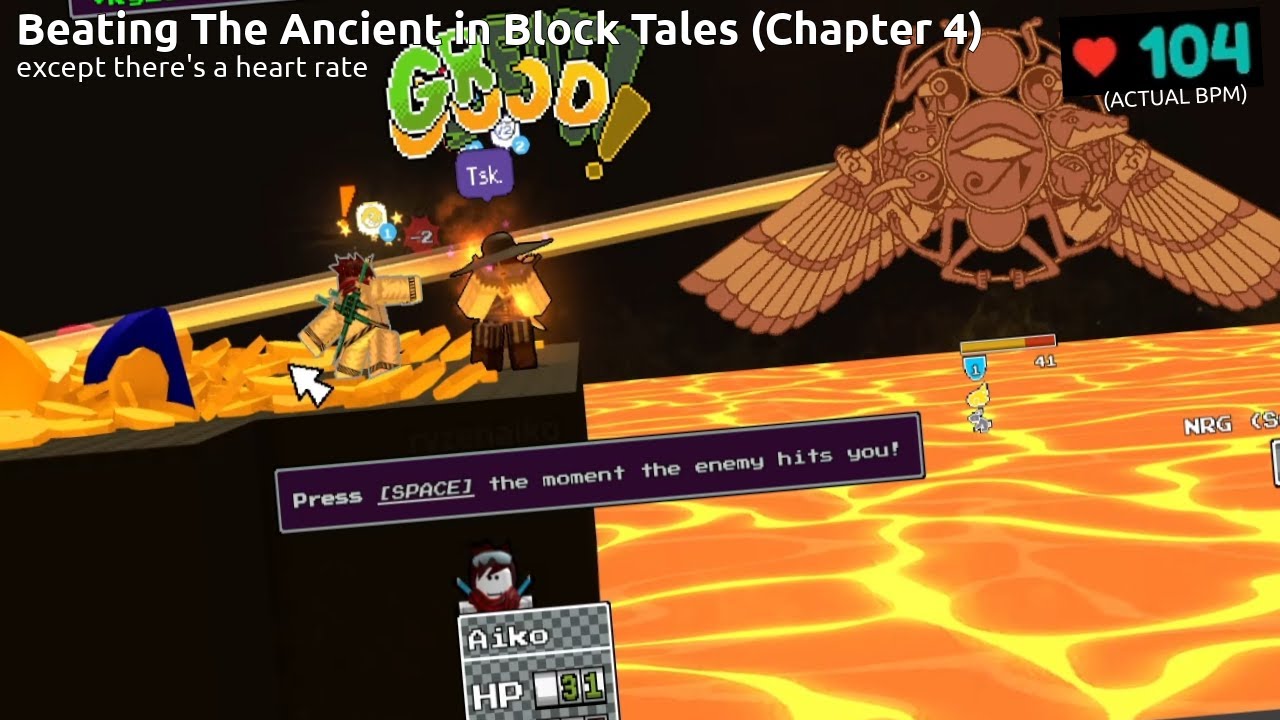 Beating The Ancient in Block Tales except there's a heart rate - YouTube