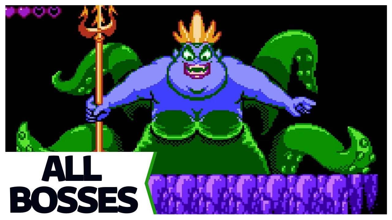 Disney's The Little Mermaid - All Bosses (No Damage) + Ending // NES ...