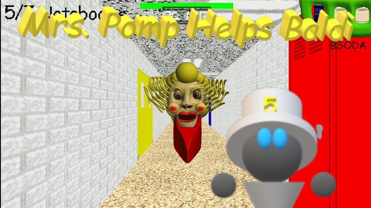 Baldi's Basics Mods - Mrs. Pomp helps Baldi - YouTube