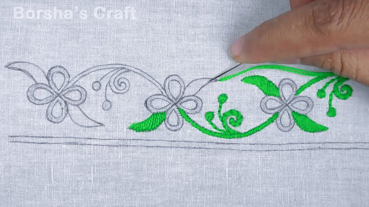 Very Pretty Borderline Flower Hand Embroidery Tutorial, Borderline ...