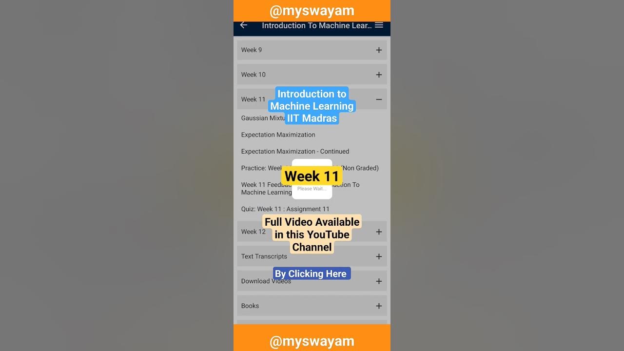 Week 11 Introduction to Machine Learning IIT Madras #nptel #assignment #solved #swayam # ...