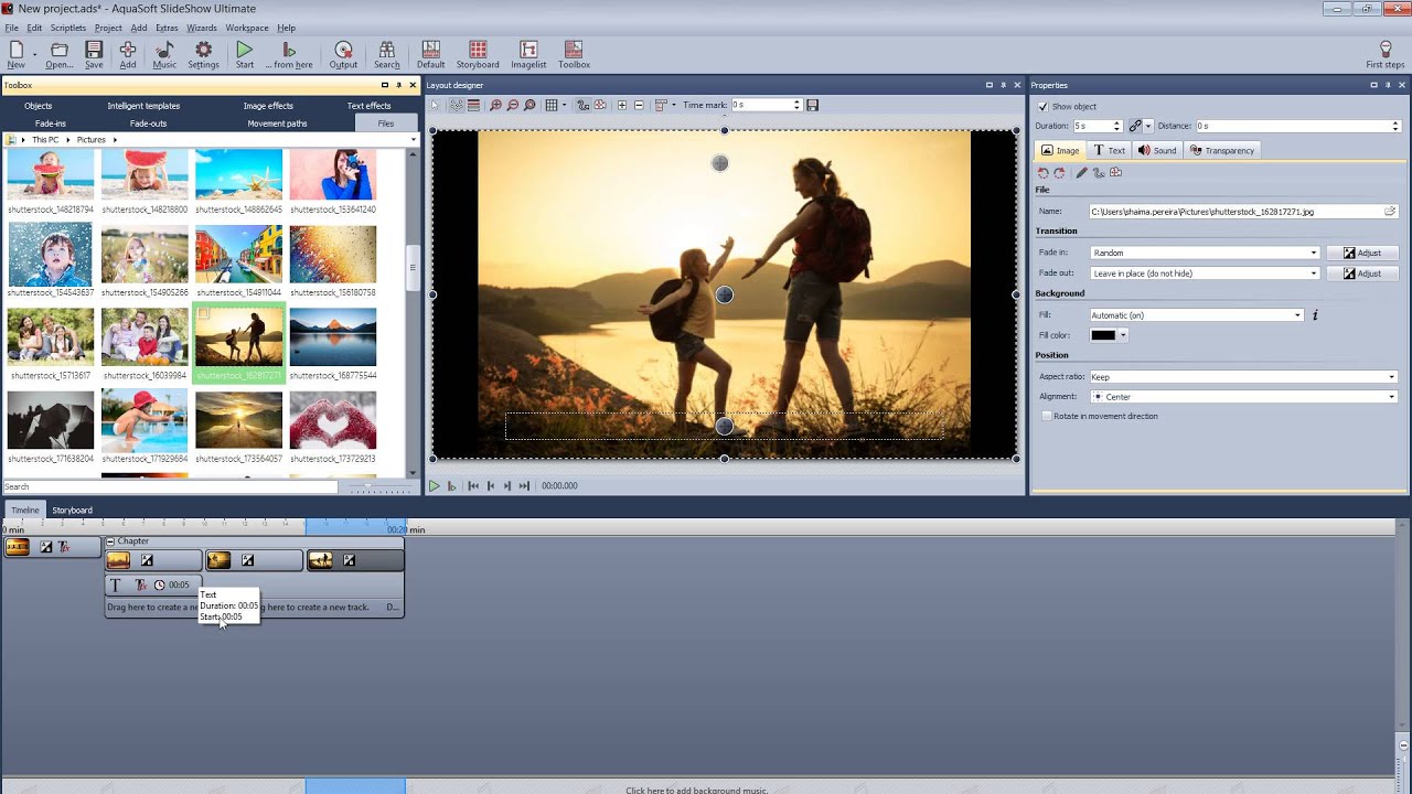 Add text to photos (AquaSoft Slideshow) - YouTube