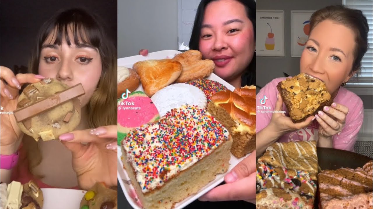 Tik Tok dessert mukbangs | brownies and cookies | ASMR | - YouTube