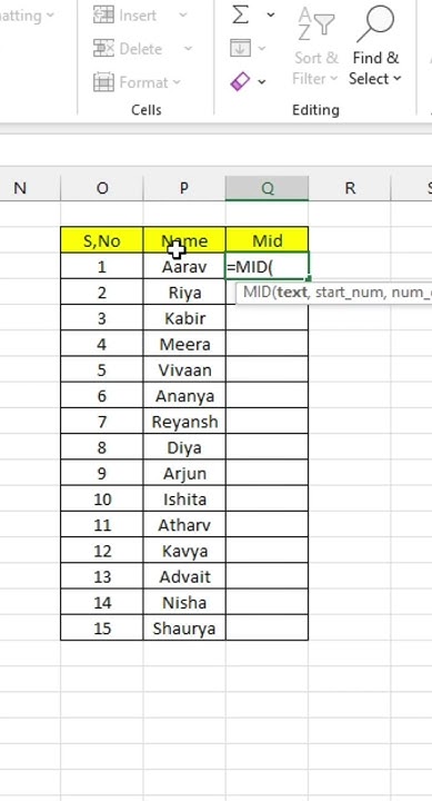 MID function in ms excel..🔥 Sandeep Yadav ‼️ #excel #edexcel #ytshorts #exceltips #trending # ...