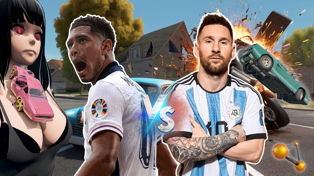 Messi vs Bellingham ⚽️ 🤩 Jump Challenge #beamngdrive #shorts # ...